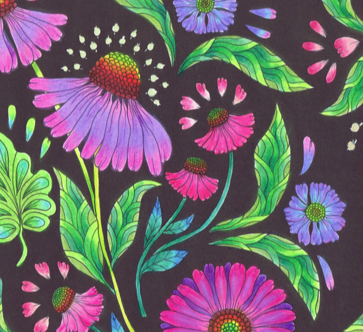 Twilight flowers – The Colouring Times