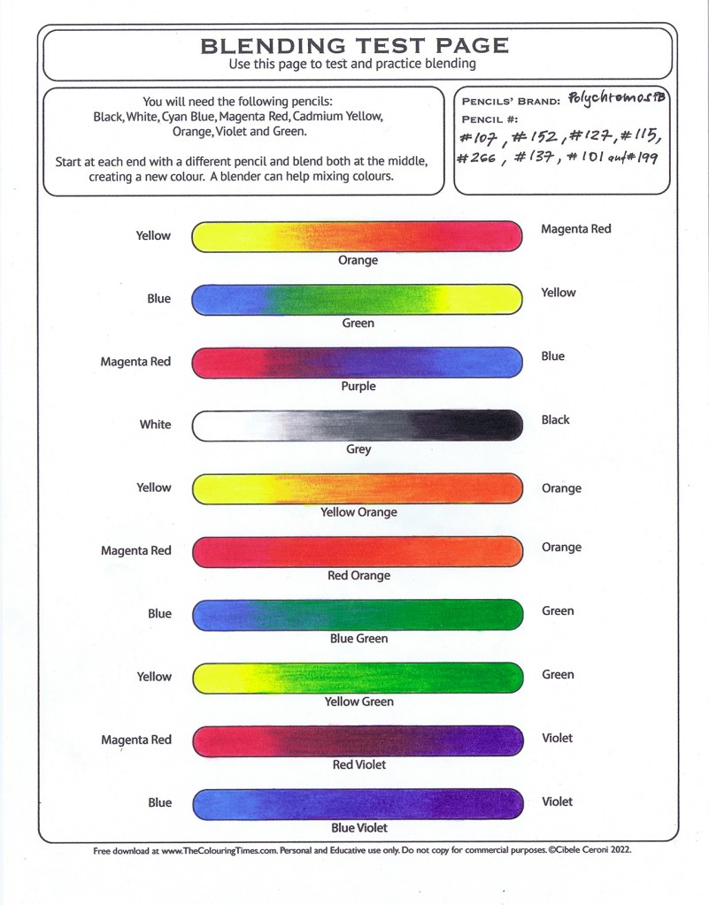 Printable! Blending Test Page – The Colouring Times