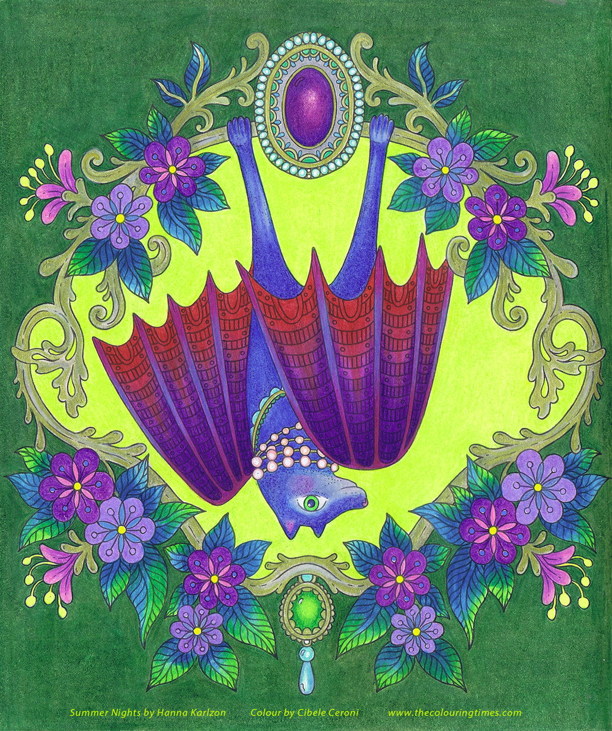 Sunset Bat from Summer Nights – The Colouring Times